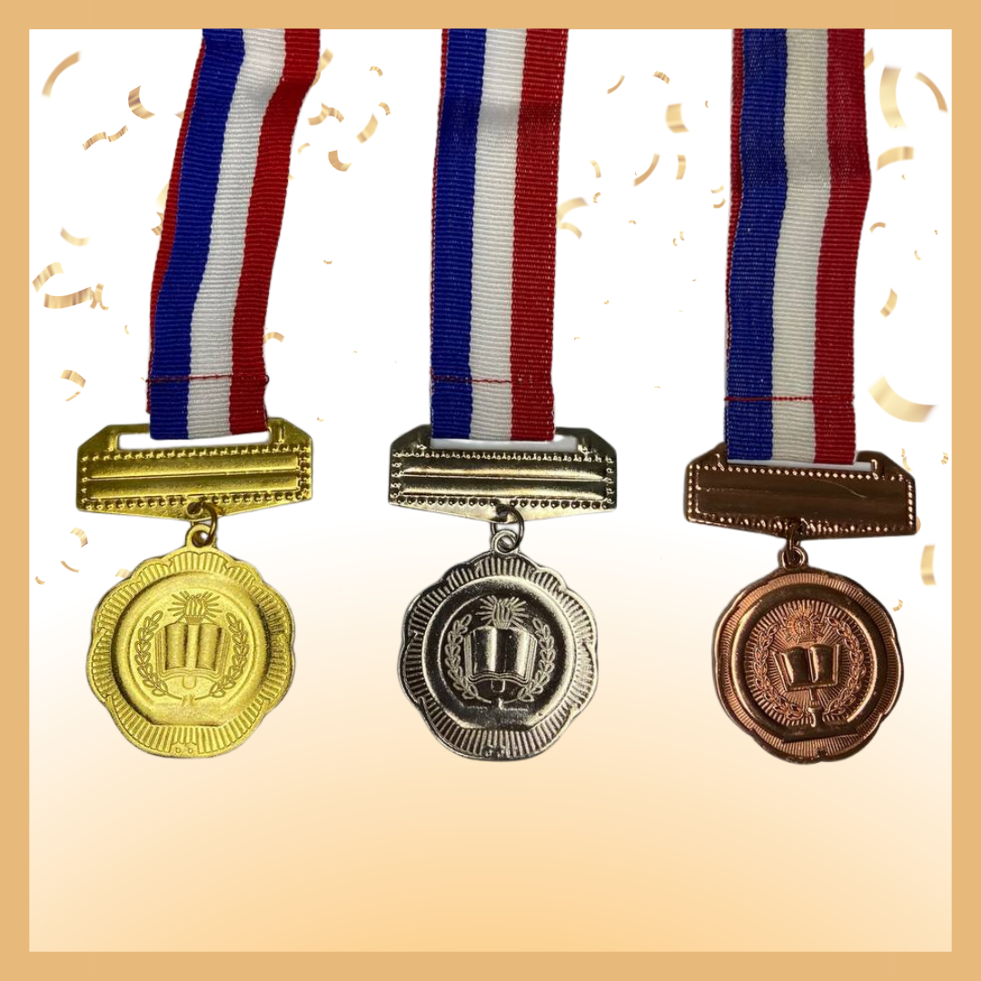 Academic Book and Torch 3.7 cm Gold/ Silver/ Bronze Medal – Perfect for ...