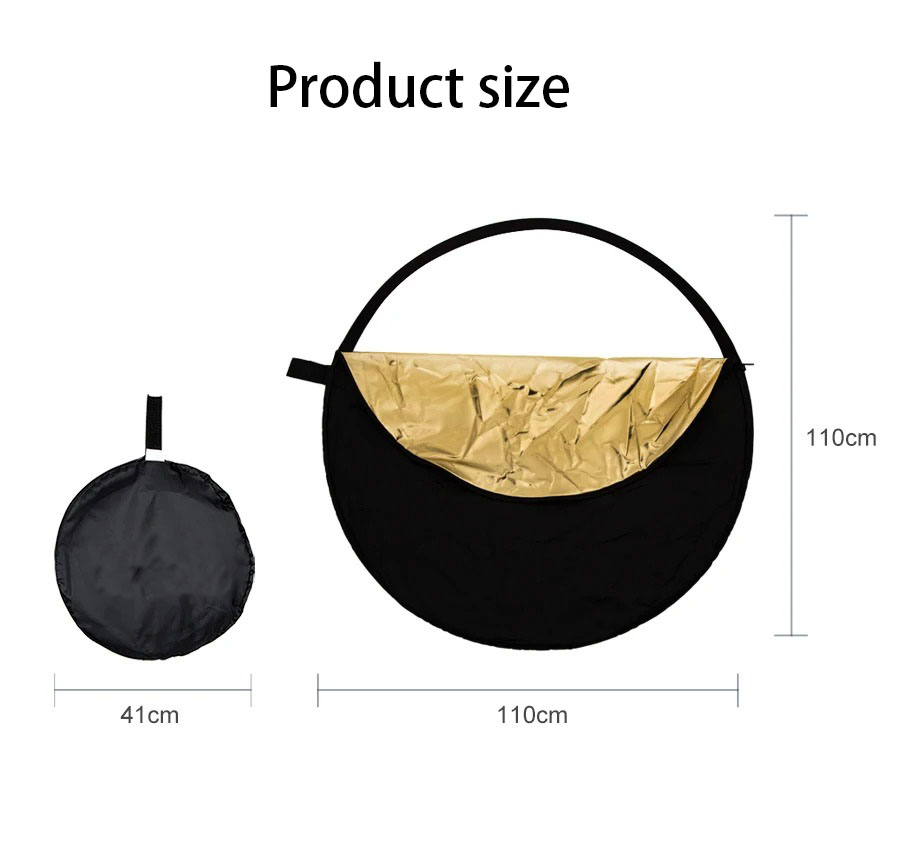 5 in1 60cm/80cm/110cm Reflector Collapsible Portable Light Round Photo ...