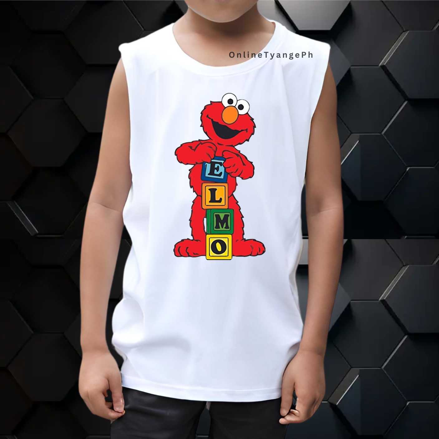 OnlineTyangePh Muscle White sando for kid boy ELMO sando for boys kids ...