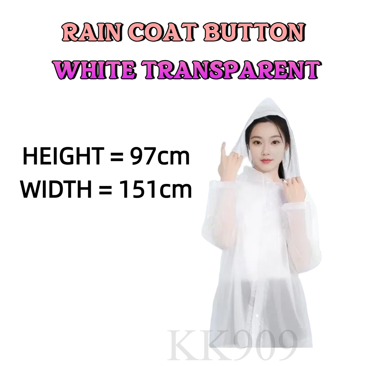 Rain Coat Button White Transparent Adjustable Hood | Shopee Philippines