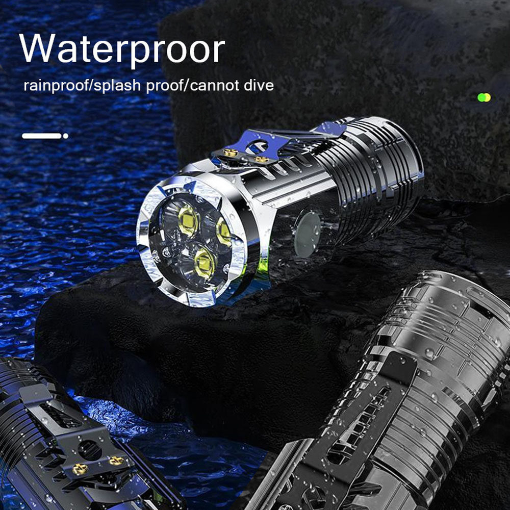 Mini Flashlight Camping LED Light Rechargeable Waterproof Type-C Charge ...