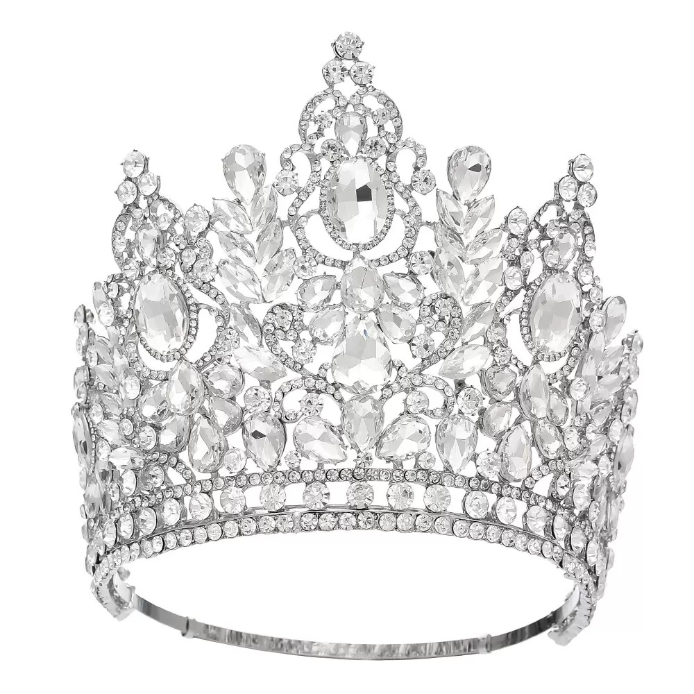 Miss Universal Pageant Crown Rhinestone Crown Round Wedding Bridal ...