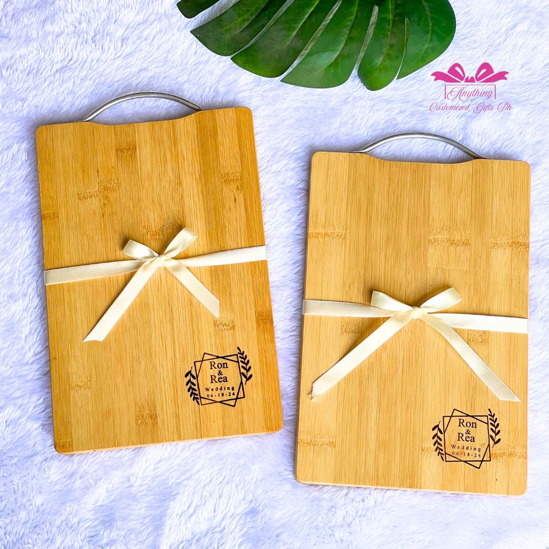 LASER ENGRAVED Personalized Wooden CHOPPING BOARD with RIBBONS | Gift ...