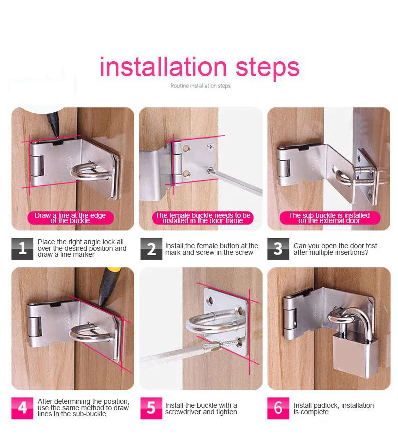 HH Stainless Steel Hasp 4Inch Staple Gate Door Shed Latch Lock Safety ...
