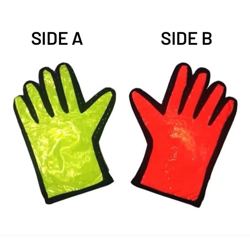 1PC Traffic Gloves Reflectorized Green Orange Traffic Emergency Rescue ...