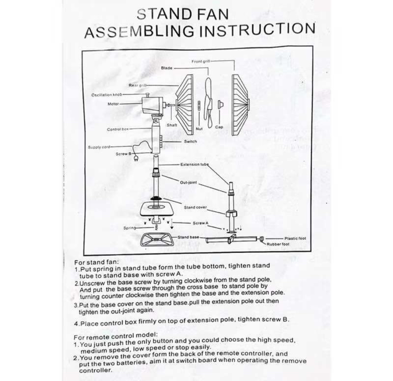Buy 1 Take 1 Powerful 2Pcs Electric Fan Stand Fan 16 Inch 3 Speed Wall ...