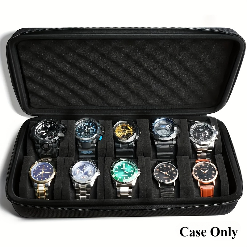 10 Slots Hard Shell Watch Storage Box Carry Case Display Organizer ...