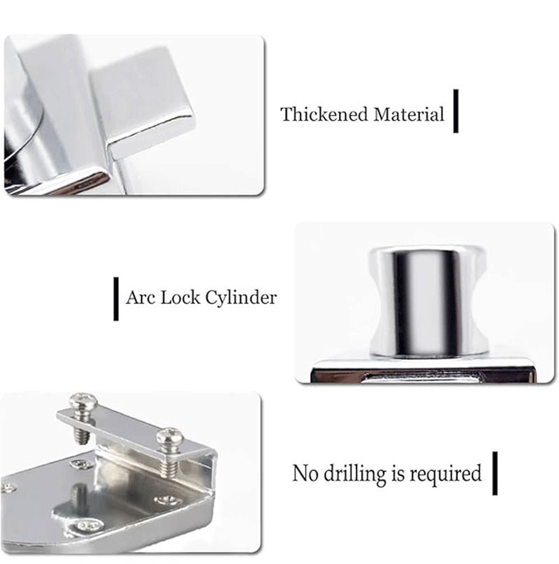 No Drill Single Double Glass Lock Showcase Push Sliding Locks Display ...