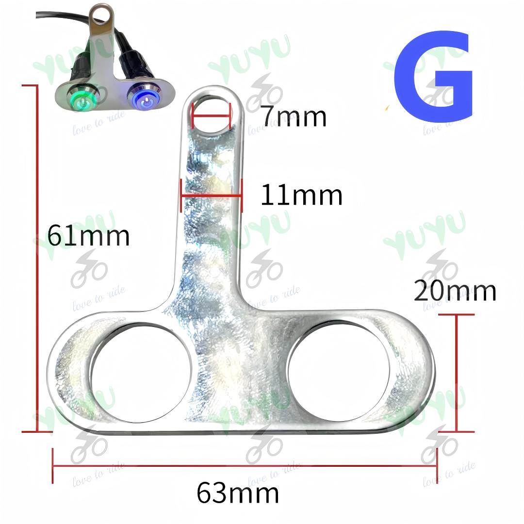 DIY Motorcycle 22mm Handlebar Stainless Bracket 16mm 12v halo Switch ...