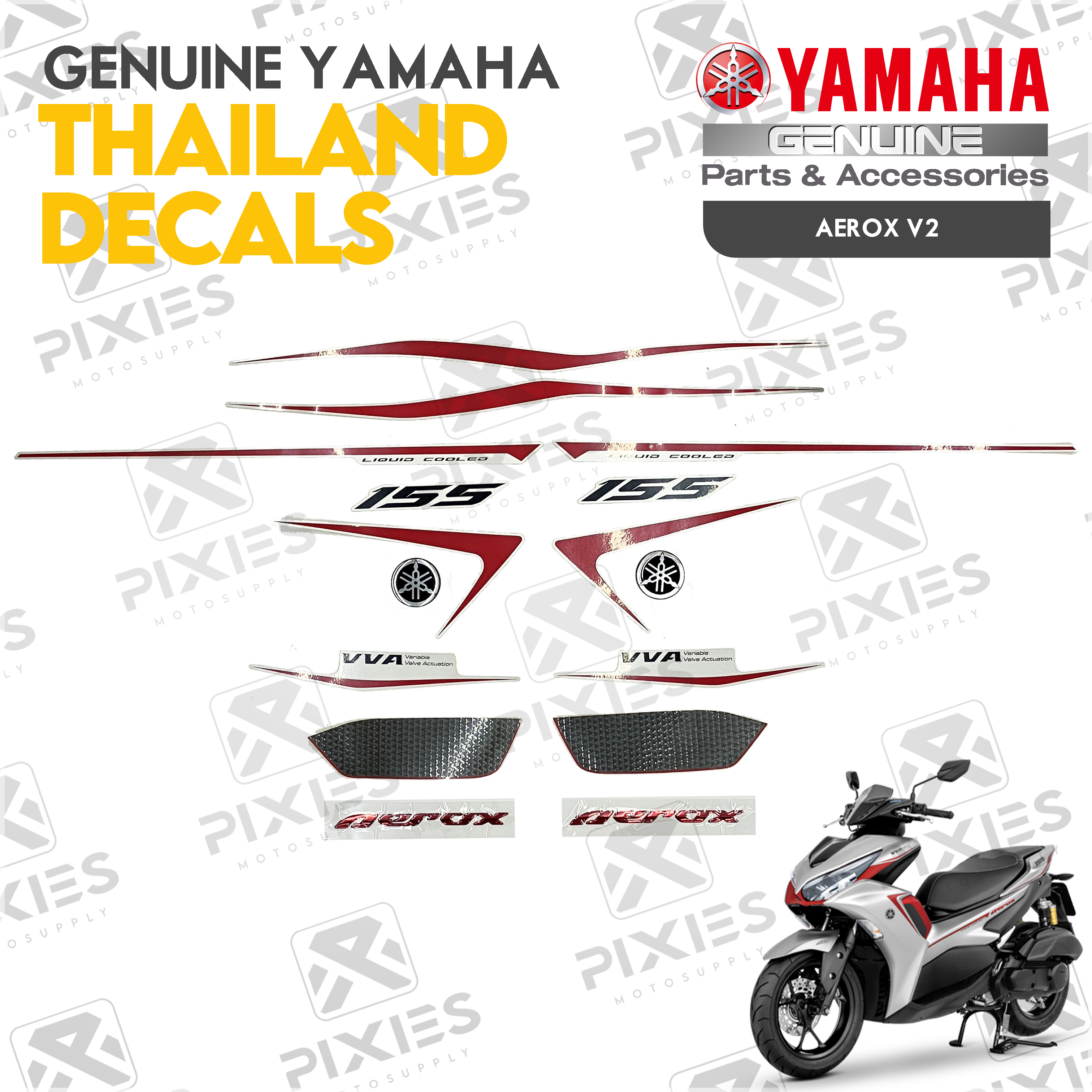 YAMAHA AEROX V2 THAILAND DECALS STICKER SET FOR YAMAHA AEROX VERSION 2 ...