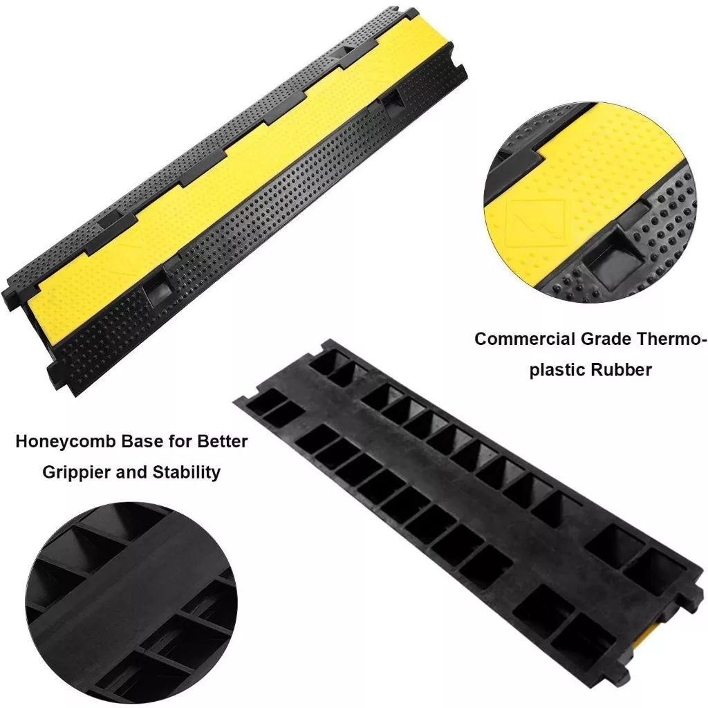 Rubber Cable Ramp Yellow Black 2 Channels Hump Cover Protector | Shopee ...