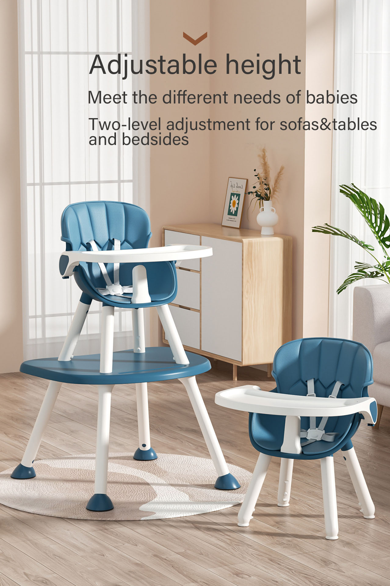 Multifunctional baby high chair Detachable student backrest desk ...