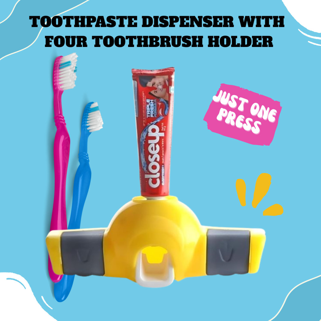 PD Wall Mounted Automatic Press Toothpaste Dispenser with 4 pcs ...