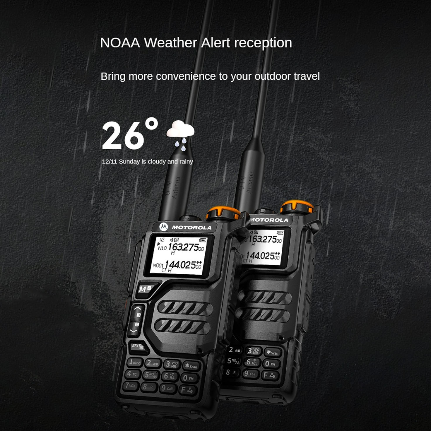 (Free Headset)Motorola X8 Walkie Talkie UHF VHF FM AM Two way radio long range 10KM 200 chennel ...