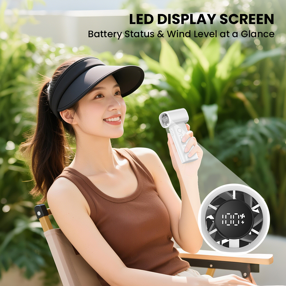 Orashare HF17 Handheld Mini Fan 4000mAh Rechargeable 5 Gear Strong Wind ...