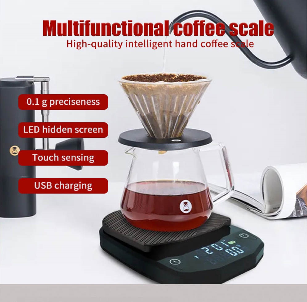 3/0.1kg Rechargeable Cofffee Scale with LED Screen Portable Electronic ...