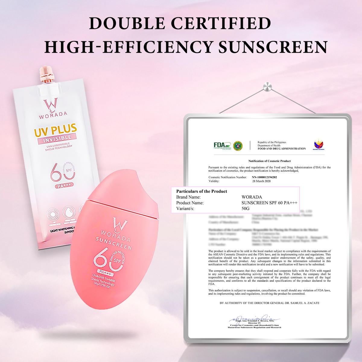 Buy1Take1 FDA WORADA SPF60 face whitening sunscreen and new upgraded ...