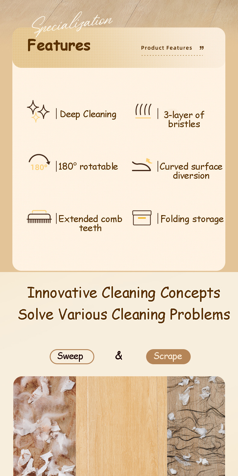 Ecoco Foldable & Rotatable Broom Dust Pan With Comb Dustpan Set ...