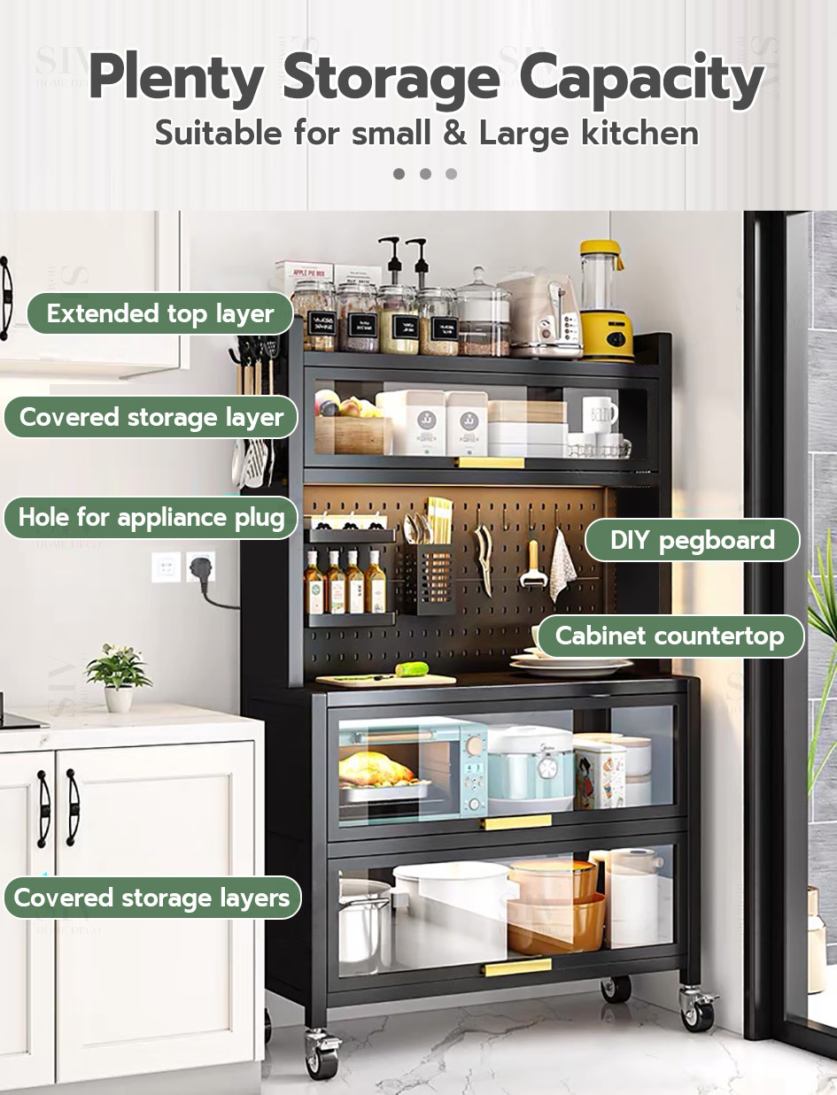 SIV Kitchen Cabinet Rack Shelves Microwave Oven Rak Kitchen Storage ...