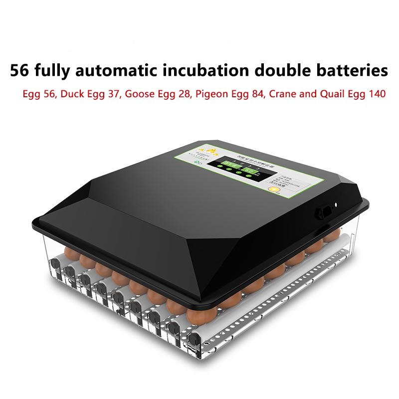 Upgraded 56/128 Fully Digital Automatic Egg Incubator 220V/12V Constant ...