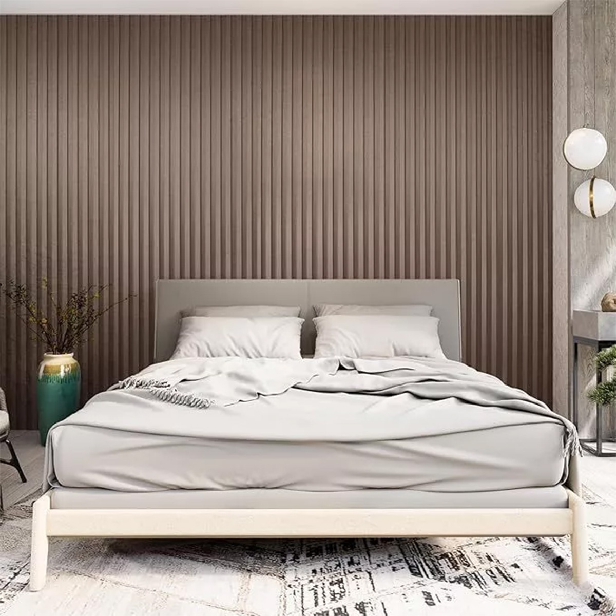 10PCS Solid Wood Panel PVC Board Wallpaper Fluted Wall Panel Sticker ...