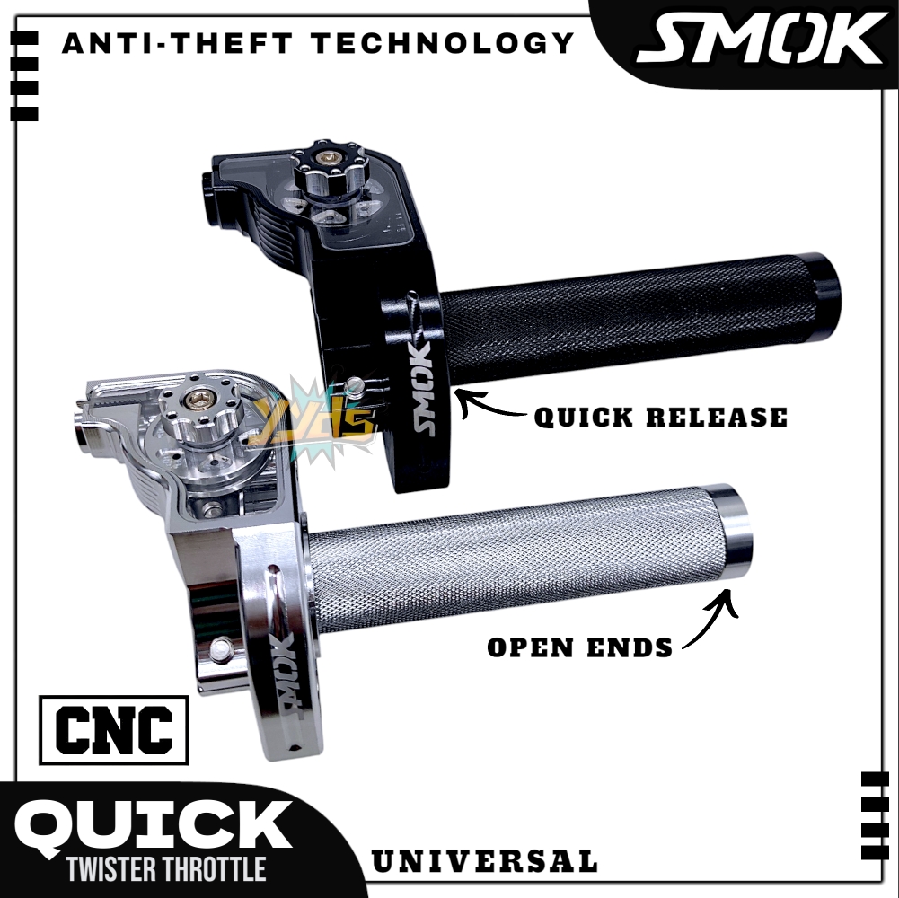 SMOK QUICK THROTTLE UNIVERSAL CNC ALUMINUM ANTI THEFT TECHNOLOGY SILVER ...