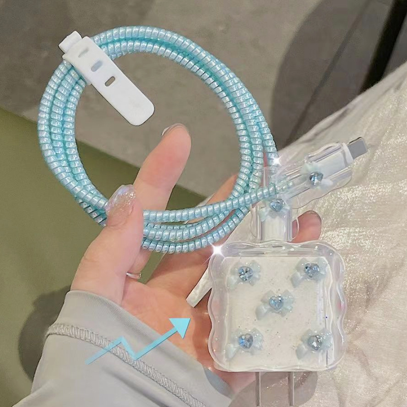 5 In 1 TPU Transparent Color Pattern Charger Protective Case for IP 18 ...
