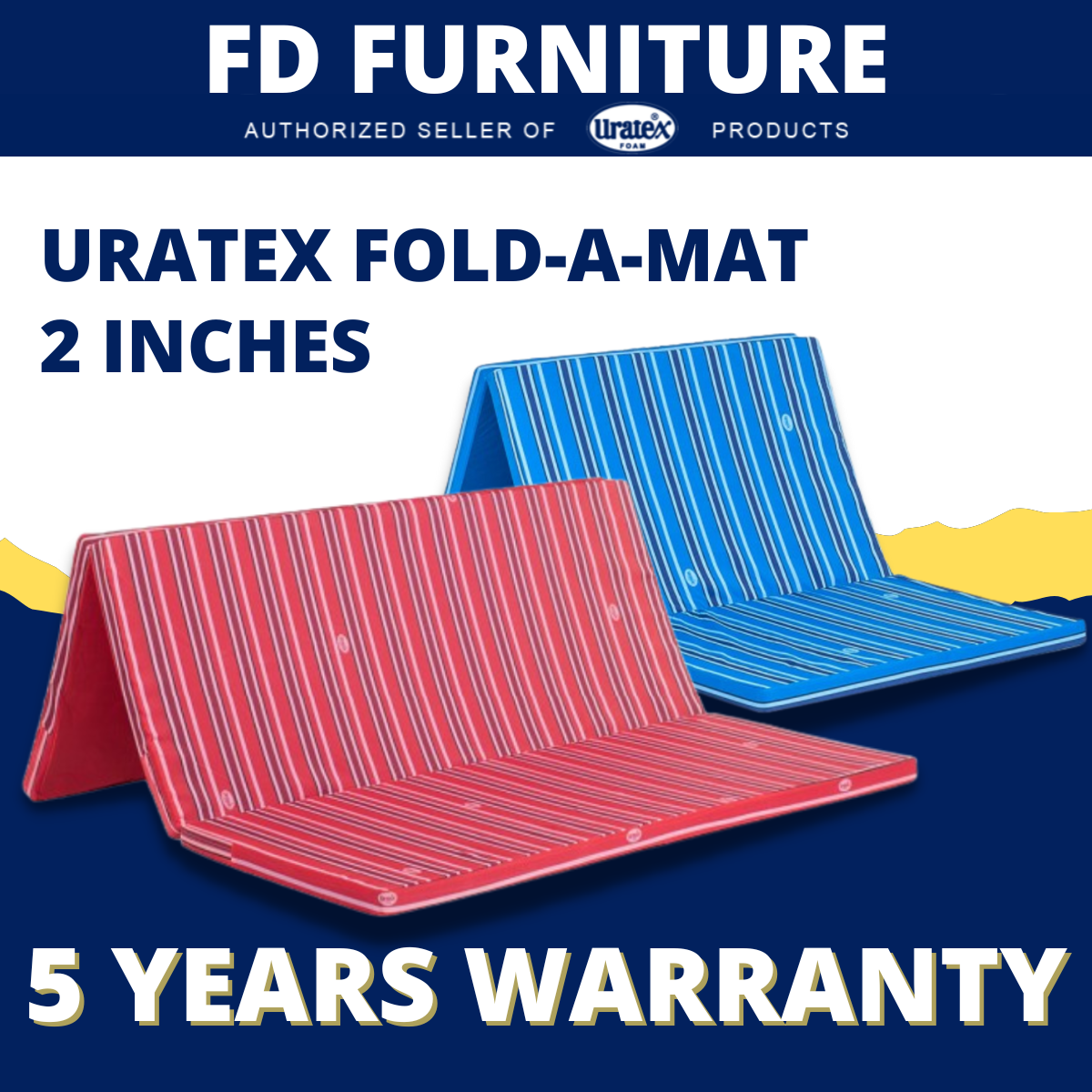 Uratex Fold-A-Mat 2″ – Polycotton Foam Mattress, All Sizes Available ...