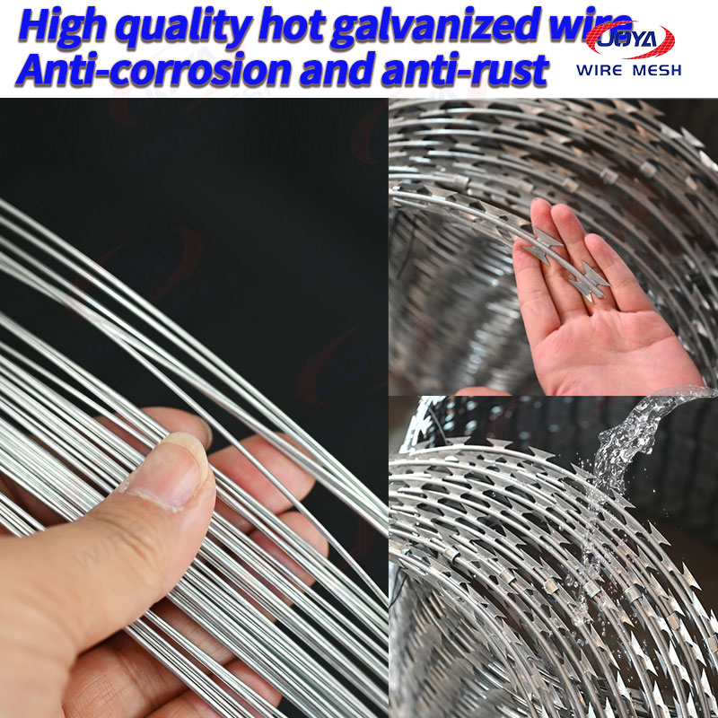 Razor Wire Hot Dipped Galvanized Steel Roller Razor Guard Barbed Wire ...