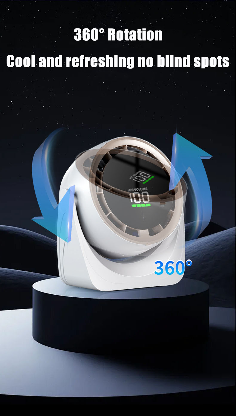 【Super-Long Lasting】Desk Fan Mini turbo fan LED Digital display hanging ...