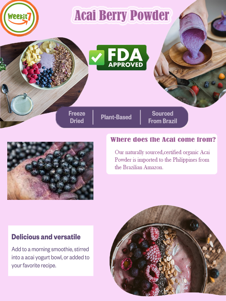 Weekit7 Acai Berry Powder Organic Beauty Juice Anti-Aging Detox White ...