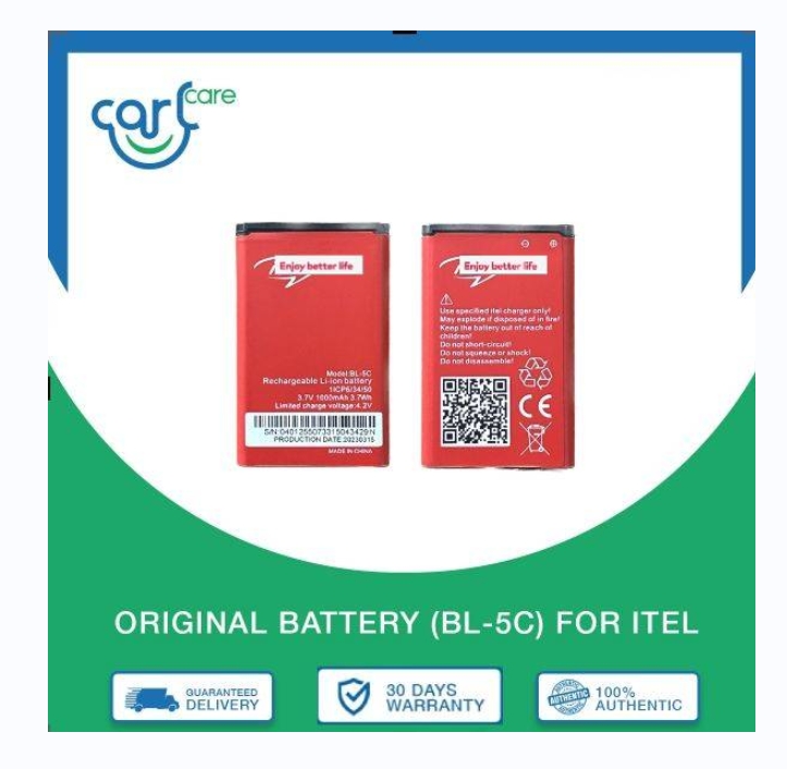 BL-5C Battery For Itel IT2165 IT2166 and other itel FP models | Shopee ...