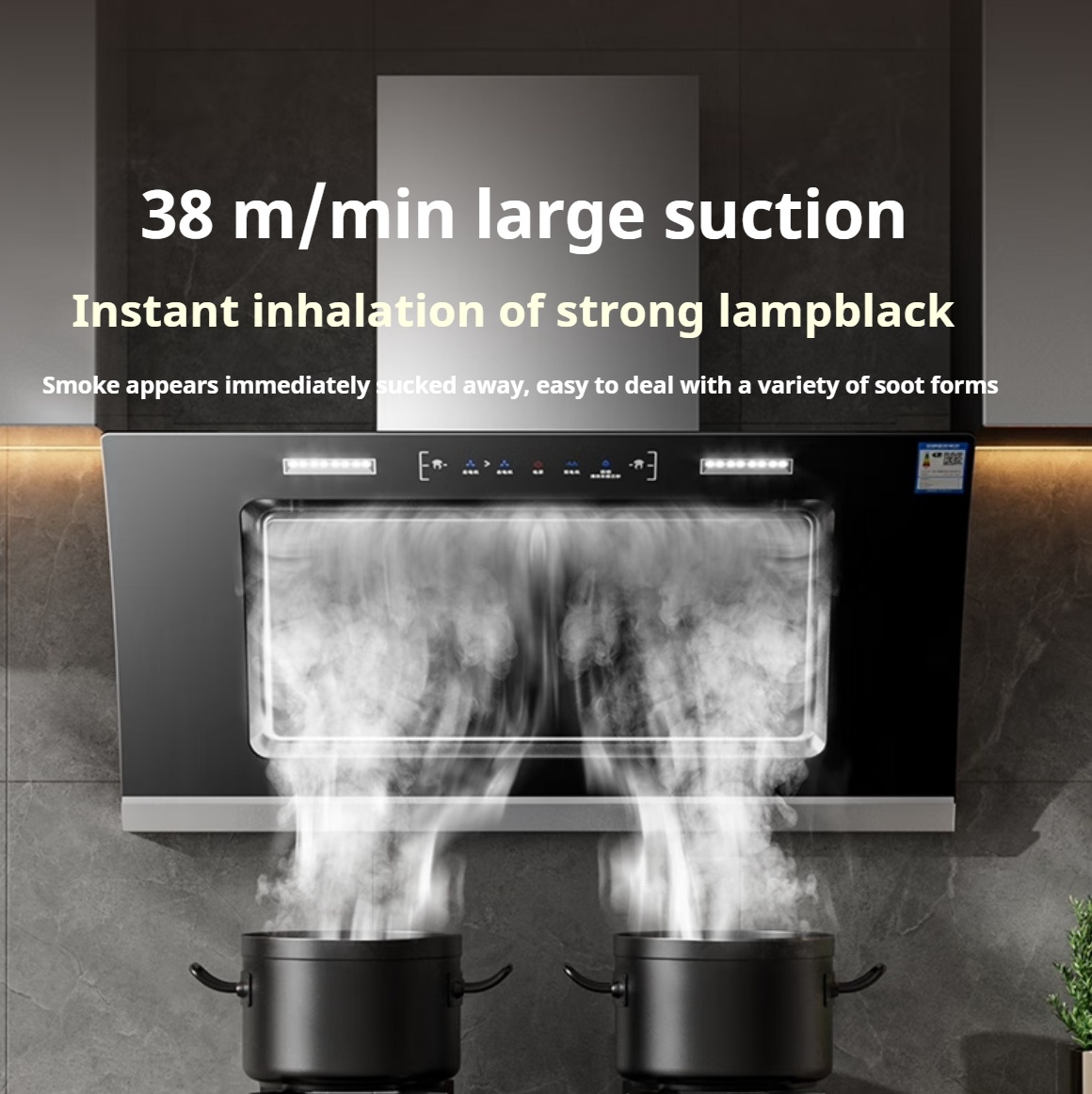 NEW Kitchen range hood with high suction and full touch wall mounted ...
