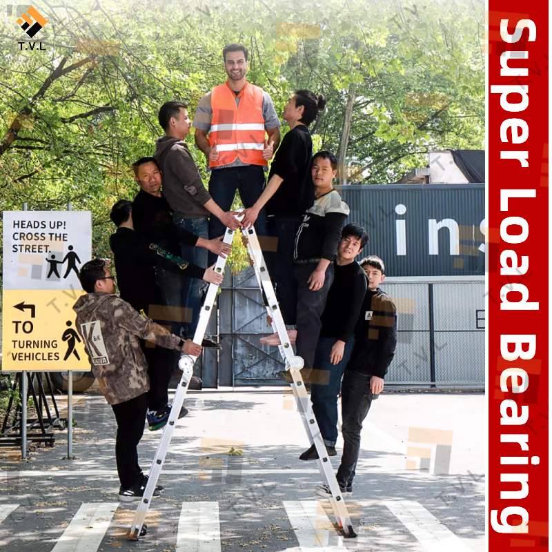 Folding Aluminium Ladder 12FT 16FT 20FT Multi-Purpose Telescoping ...