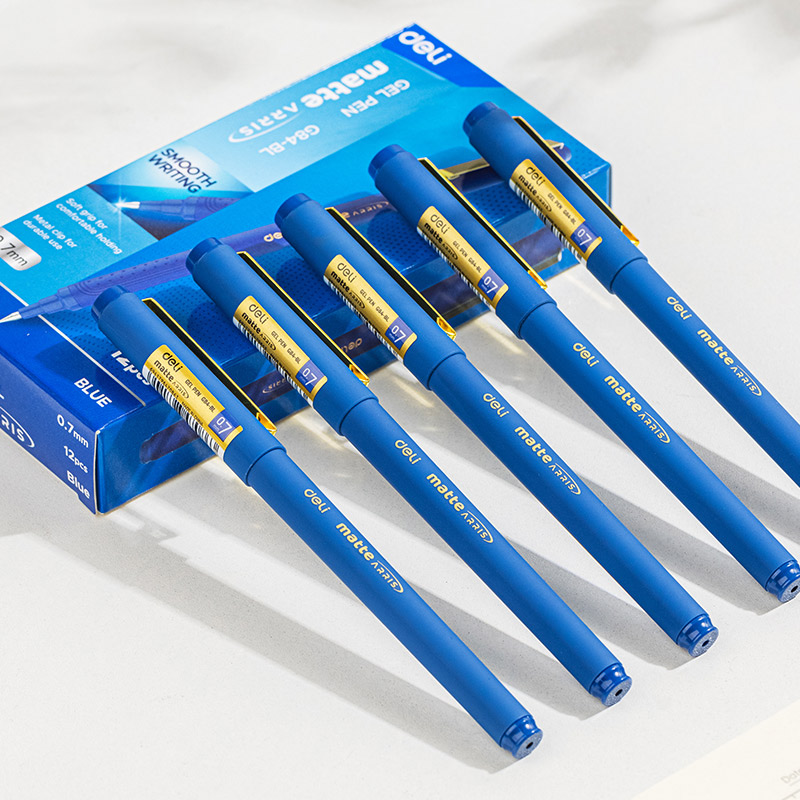 Deli 12PCS Student Gel Pen 0.7mm Bullet Sign Pen Black Writing Pen Blue ...