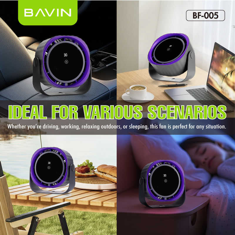 BAVIN BF005 3600mAh High Speed Rechargeable Power Cooling Desktop Fan ...