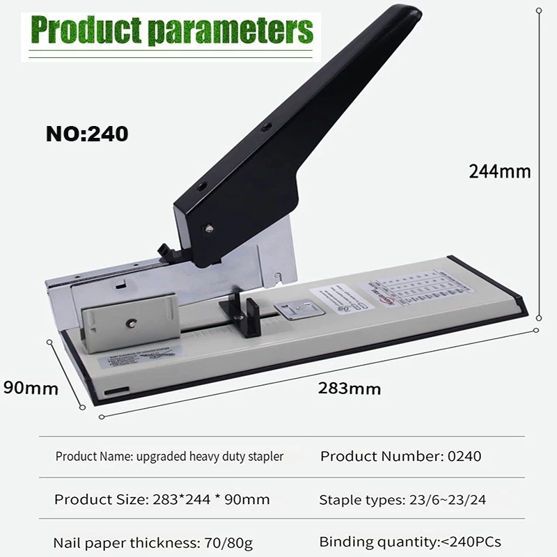 Heavy duty book stapler Large stapler No. 240 office book stapler ...