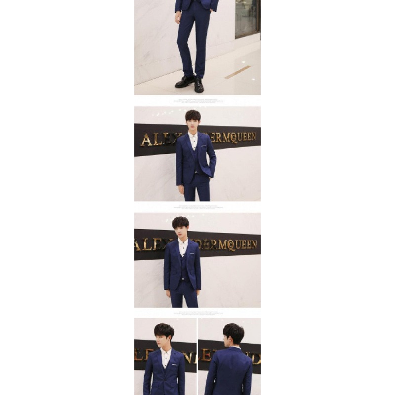 ADO (Local Delive)Suit Men's Three-Piece Suit Men's Full Set of Coat ...