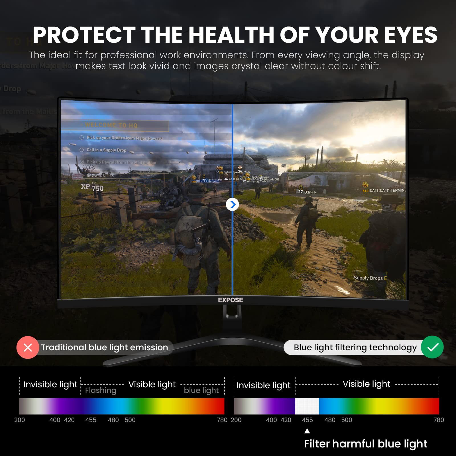 Expose Gaming Monitor 19 / 22 / 24 / 27 inch FHD 1080P IPS 1MS 75HZ ...