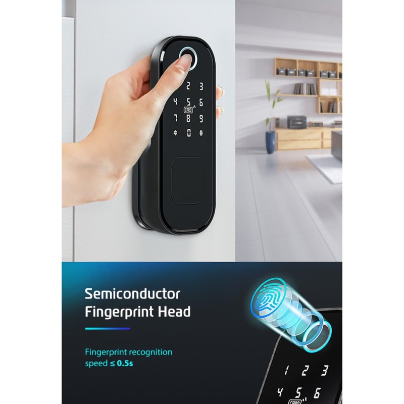 Fingerprint Door Lock Tuya WIFI Lock Waterproof Smart Lock Outdoor Gate ...