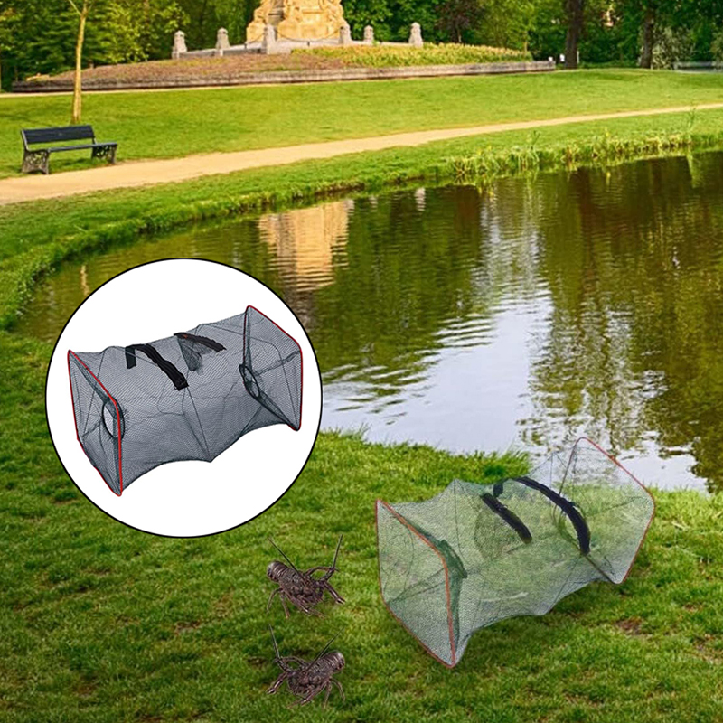 Foldable Fishing Net Fish Shrimp Traps Nylon Steel Wire Fishing Trap ...