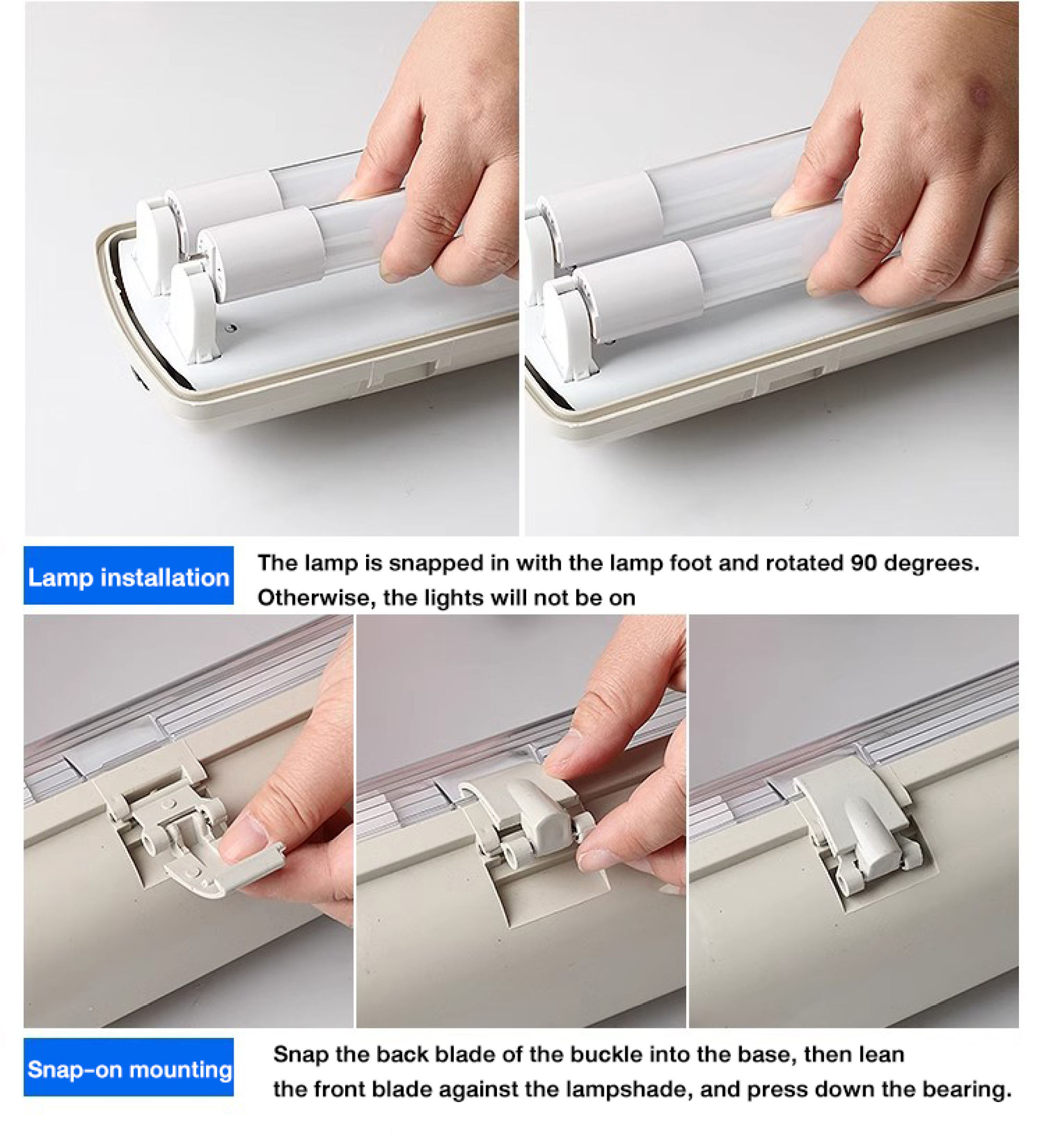 Double End Tube Fluorescent T8 LED Thicken Tri-proof Light 0.6m 1.2m ...