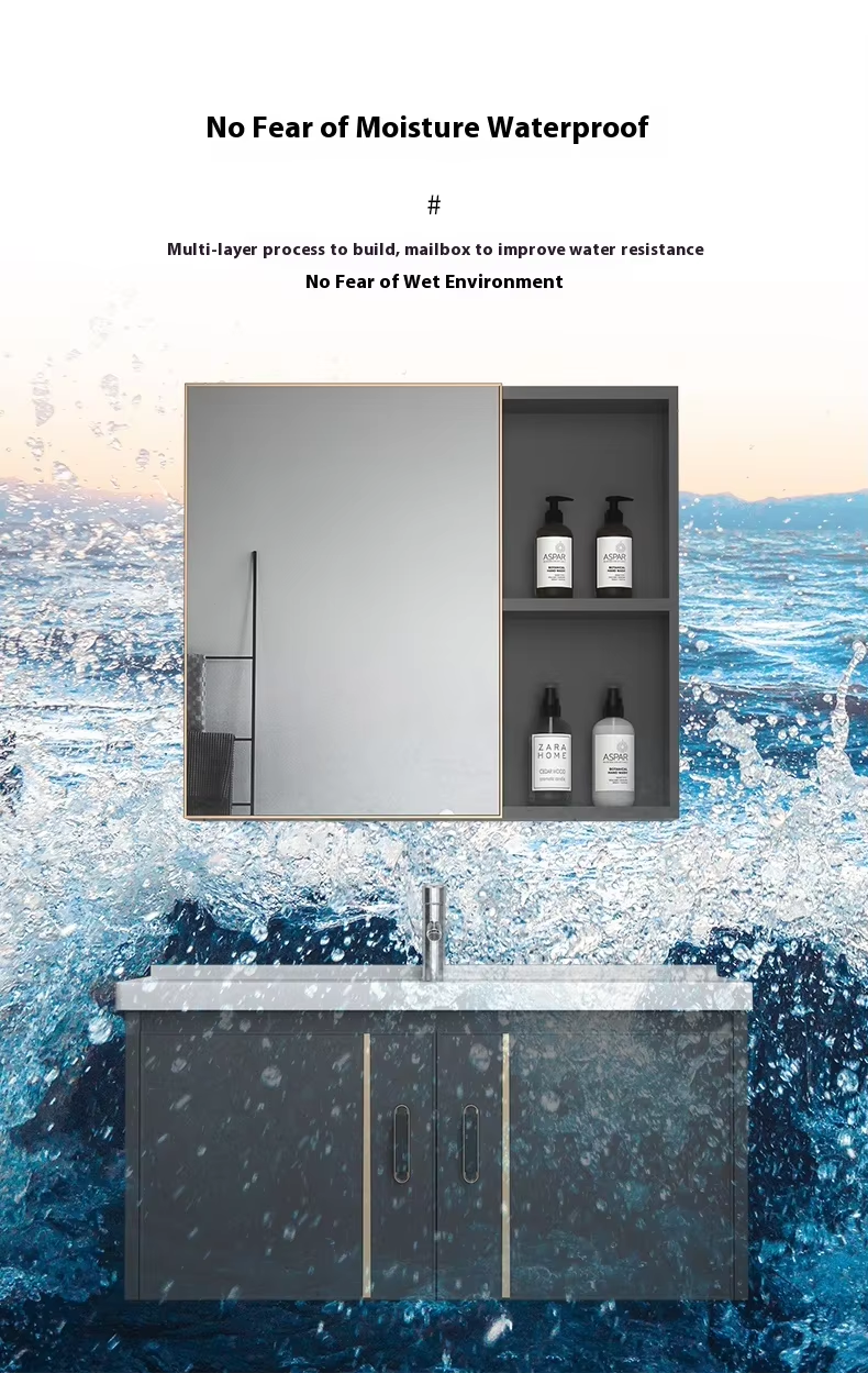 Bathroom Cabinet Combination Set Ceramic Wash Face Integrated Wash ...