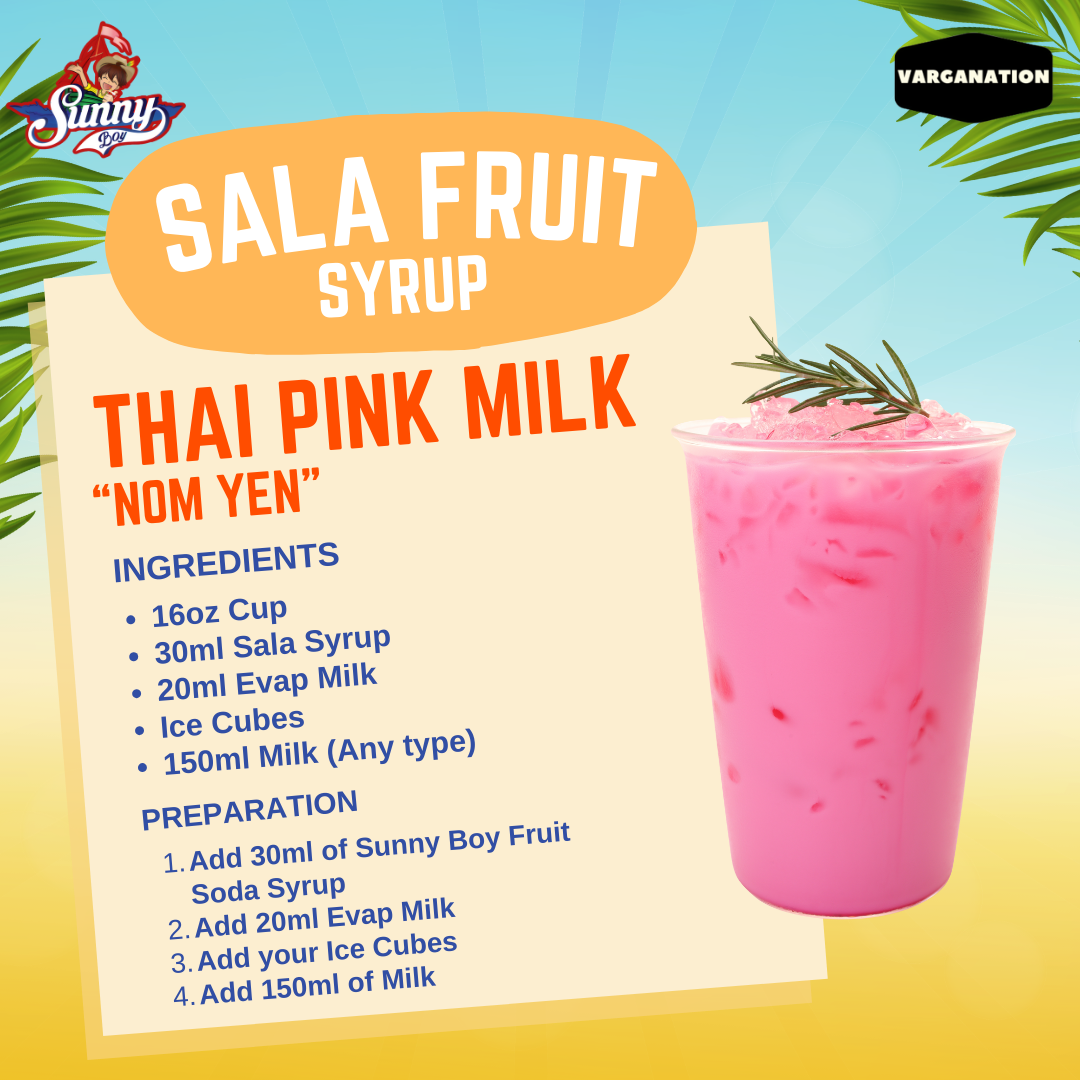 Sunny Boy Thai Sala Snow Cone Syrup 710ml for Fruit Soda Thai Pink Milk ...