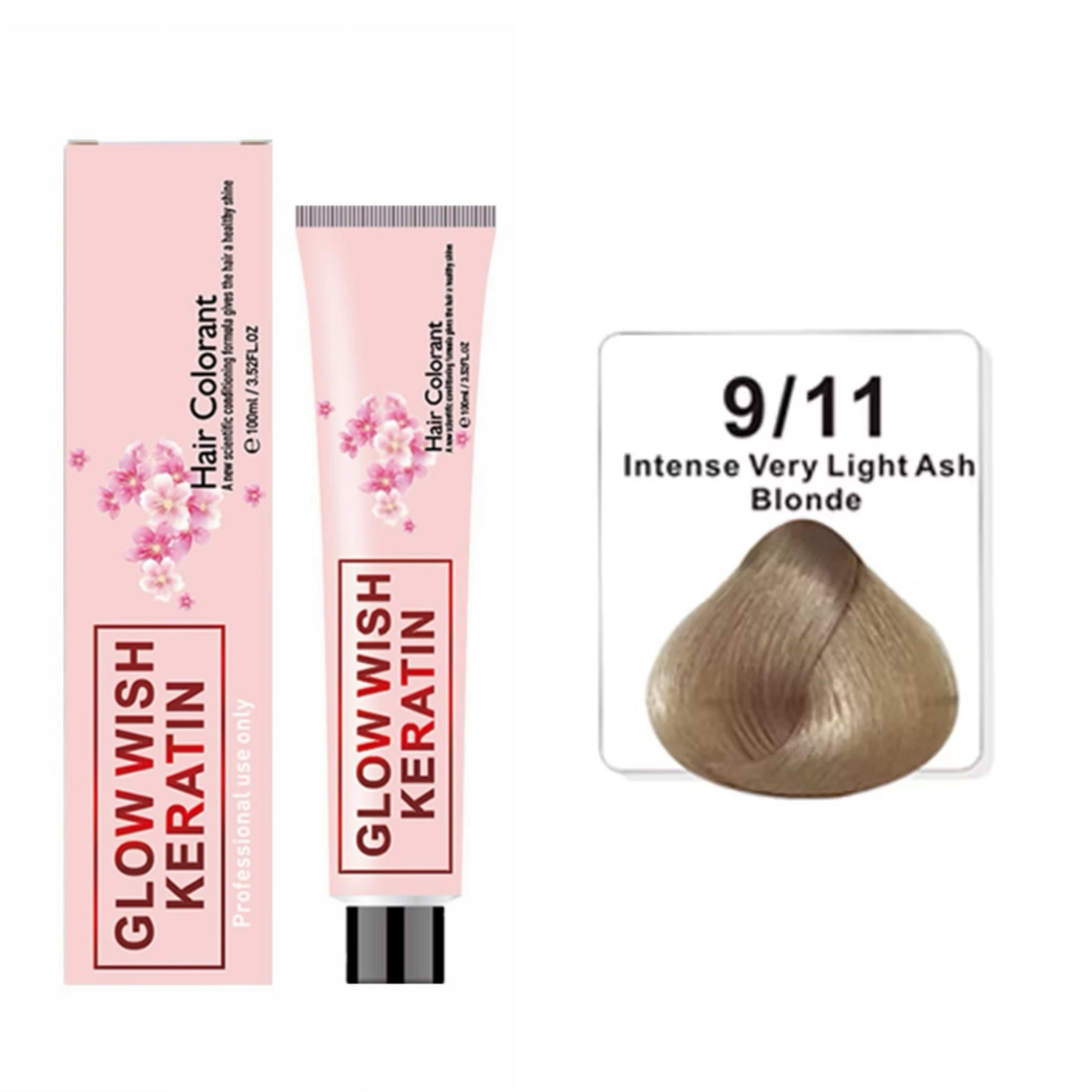 Intense Very Light Ash Blonde Hair Color ( 9/11 Glow Wish Keratin ...