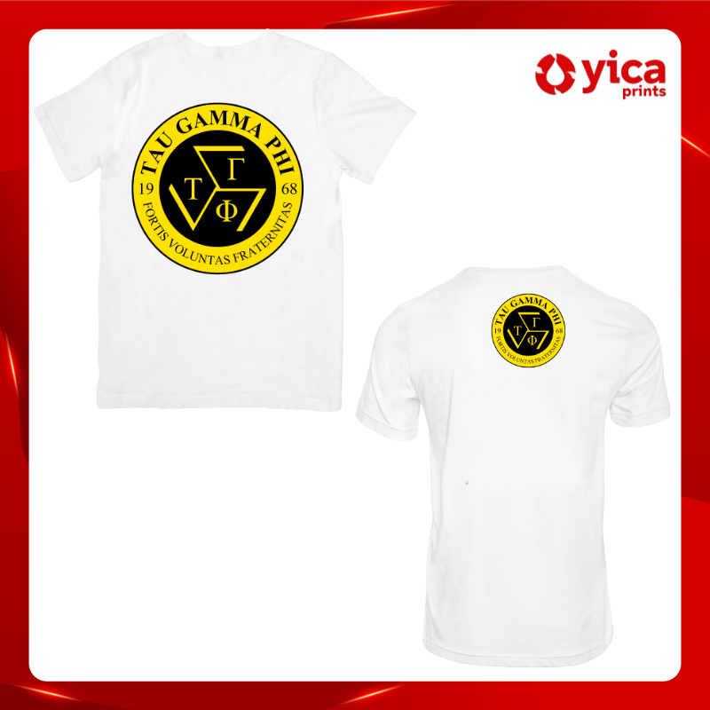 DRIFIT Tau Gamma Phi Simple Official Logo Triskelion White Shirt Back ...