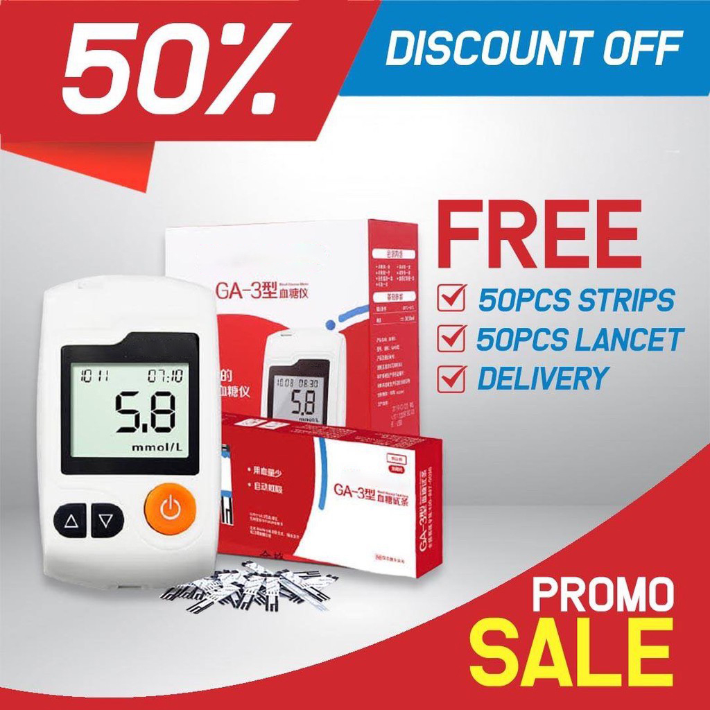 (COD) Glucometer Set FREE 50pcs lancets FREE 50pcs strips | Shopee ...