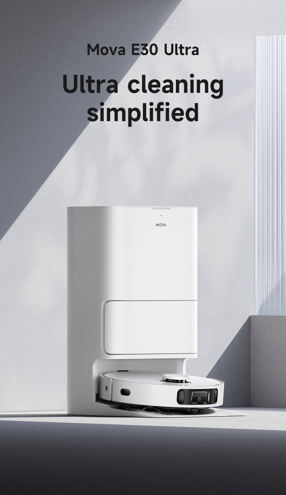 MOVA E30 Ultra Robot Vacuum | 7,000Pa Suction | 10.5mm Mop Raising ...