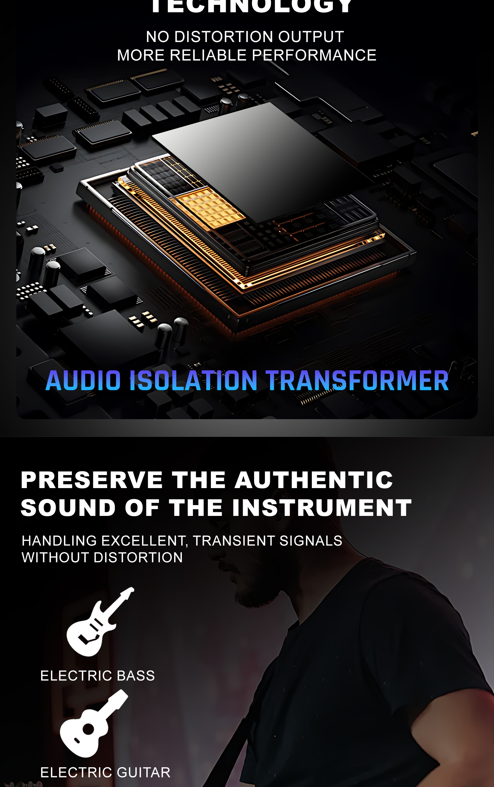 Professional Single Channel DI-Box Direct Injection Audio Box Balanced ...