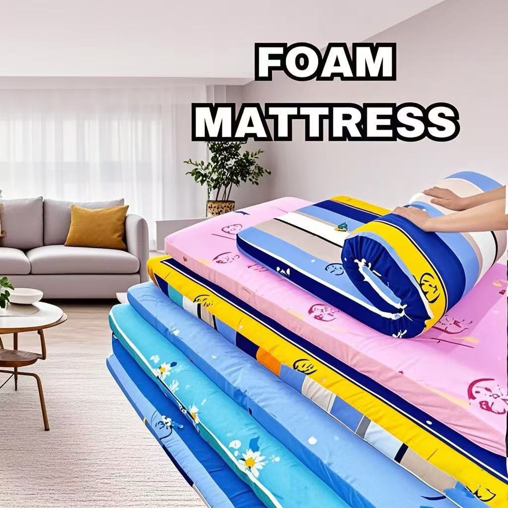 Foam Bed Matress with COVER 2/4 INCH THICK Soft Comfort Single/Double ...